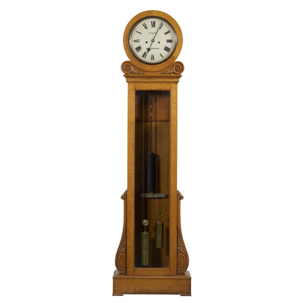 Victorian Oak Long Case Clock by Thomas Gaunt, Melbourne 1860s-1870s ...