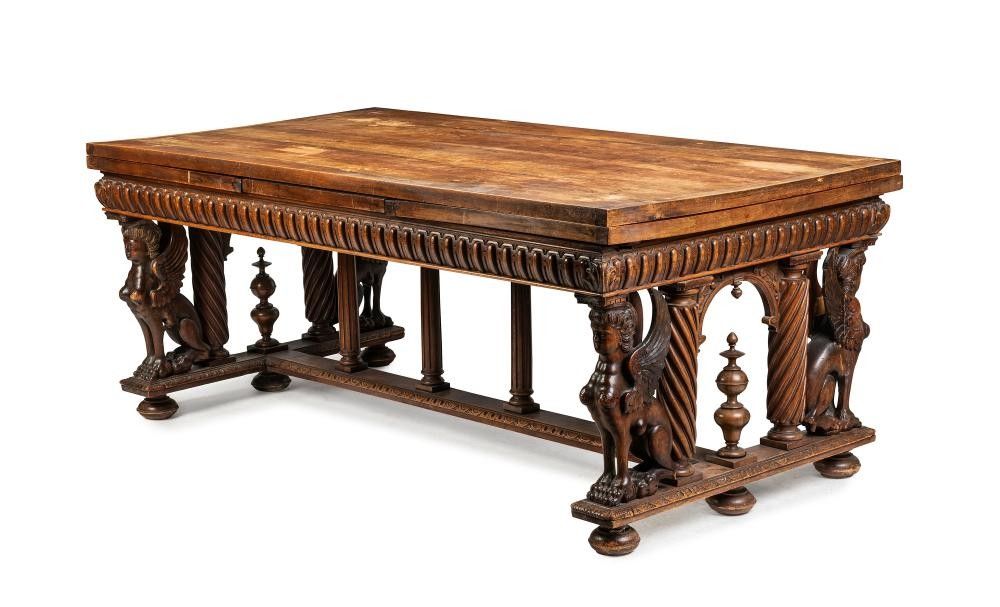 19th Century French Walnut Renaissance Revival Refectory Table - Tables ...