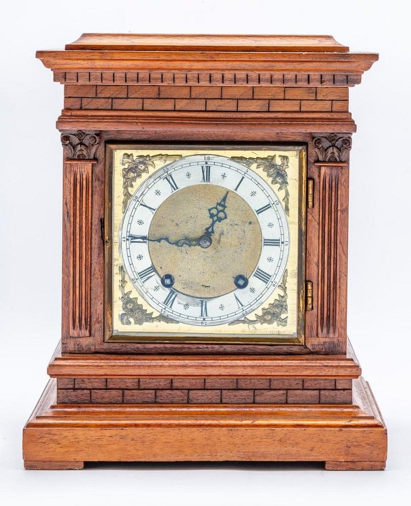 Grecian Temple Style Oak Bracket Clock by Winterhalder & Hofmeier ...