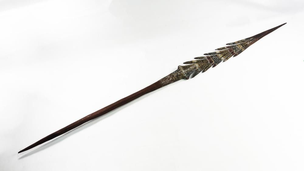 Tiwi Islands Ceremonial Spear: Traditional Design and Ochre Painted ...