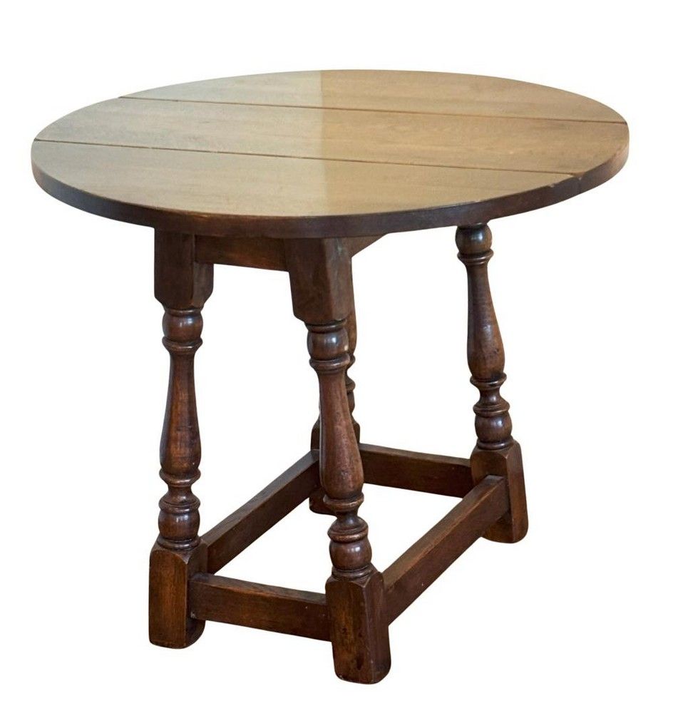 Edwardian Oak Occasional Table with Tilt-Up Sides, 59cm Diameter ...