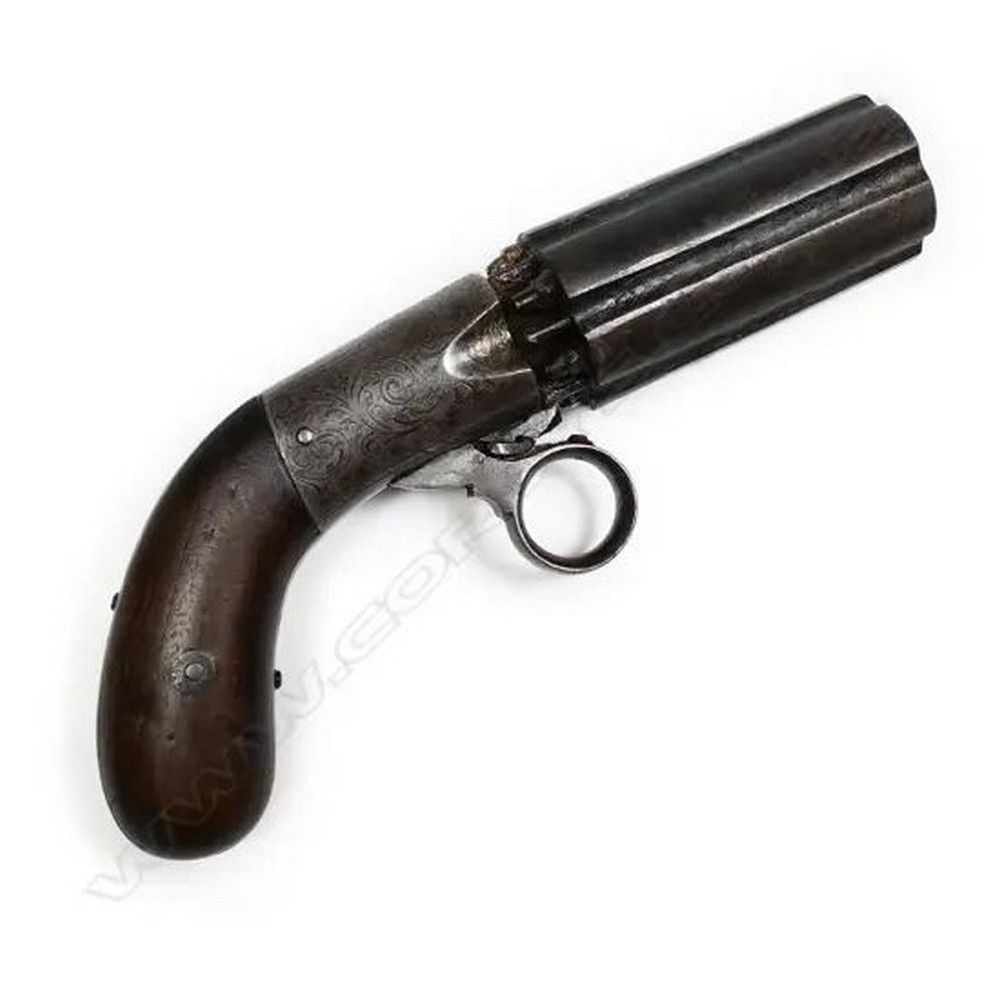 1850 J. Cooper's patent 6 shot pepperbox pistol, under hammer - Firearms - Pistols - Militaria ...