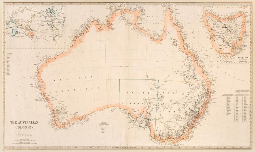 1859 Map of Australia: Unusual Boundaries Before Queensland Creation ...
