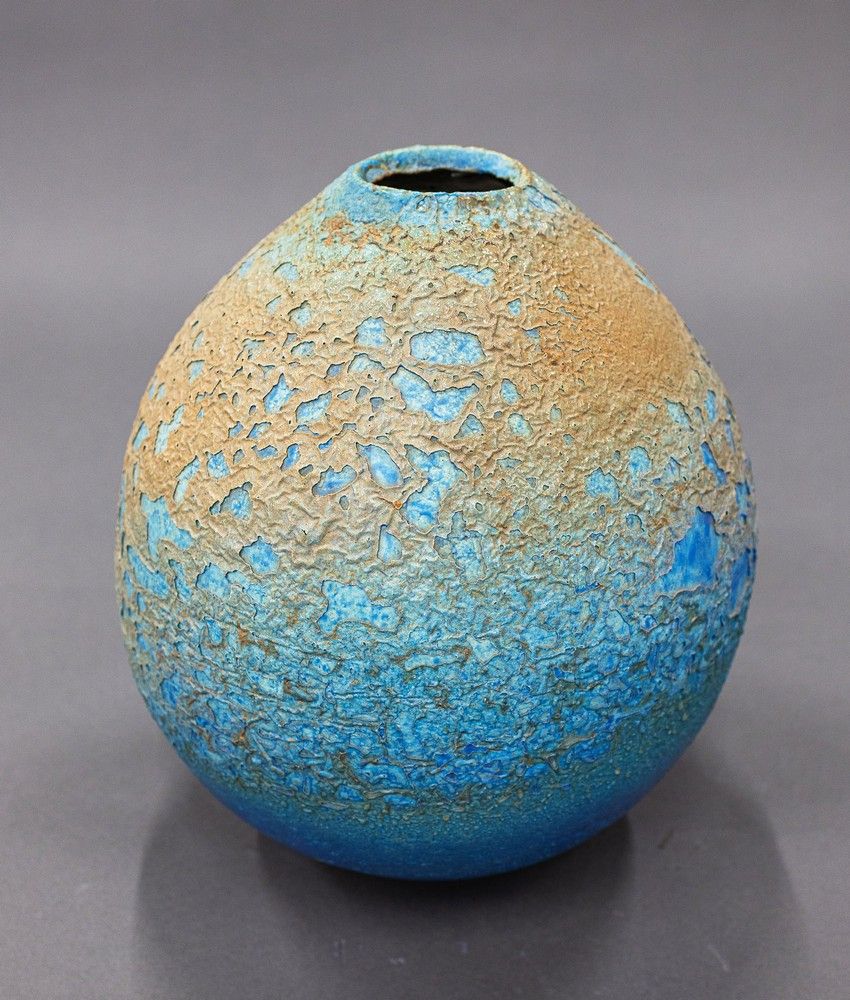 Len Castle Large Ovoid Vase with Rare Copper Blue Glaze - Castle, Len ...