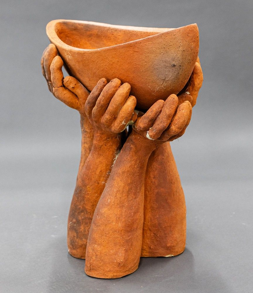 Ark Terracotta Planter by Helen Pollock with Glue Repair - Decorative ...