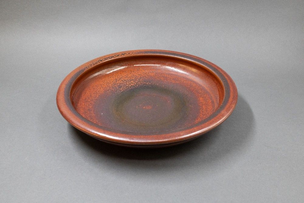 Iridescent Rust and Black Iron Glaze Stoneware Platter by Ray Rogers ...