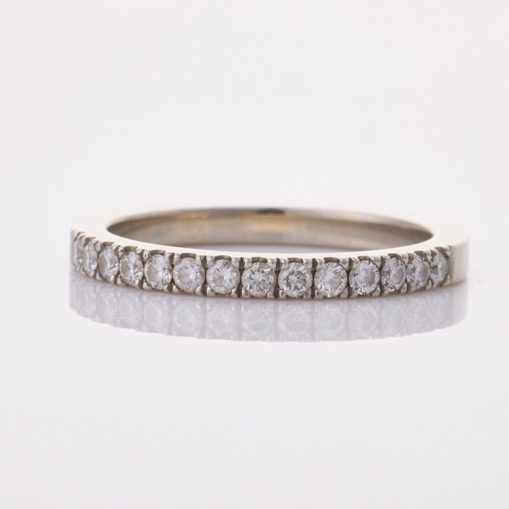 Platinum Diamond Band with 14 Round Brilliant Cut Diamonds - Rings ...