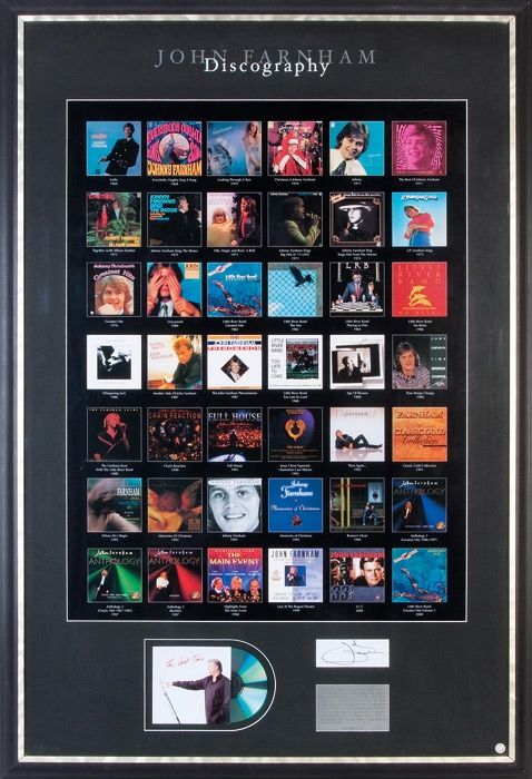 John Farnham Discography Signed Display - Music Related - Memorabilia