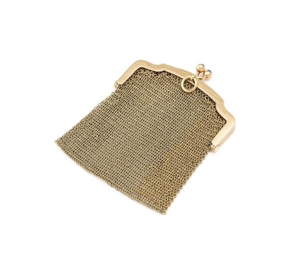 Antique Dutch 14ct Gold Sapphire Mesh Coin Purse, Hallmarked - Handbags ...