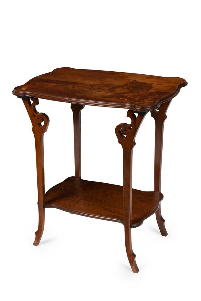 Galle Marquetry Table with Tiger and Cub - European - Furniture - Post 1950