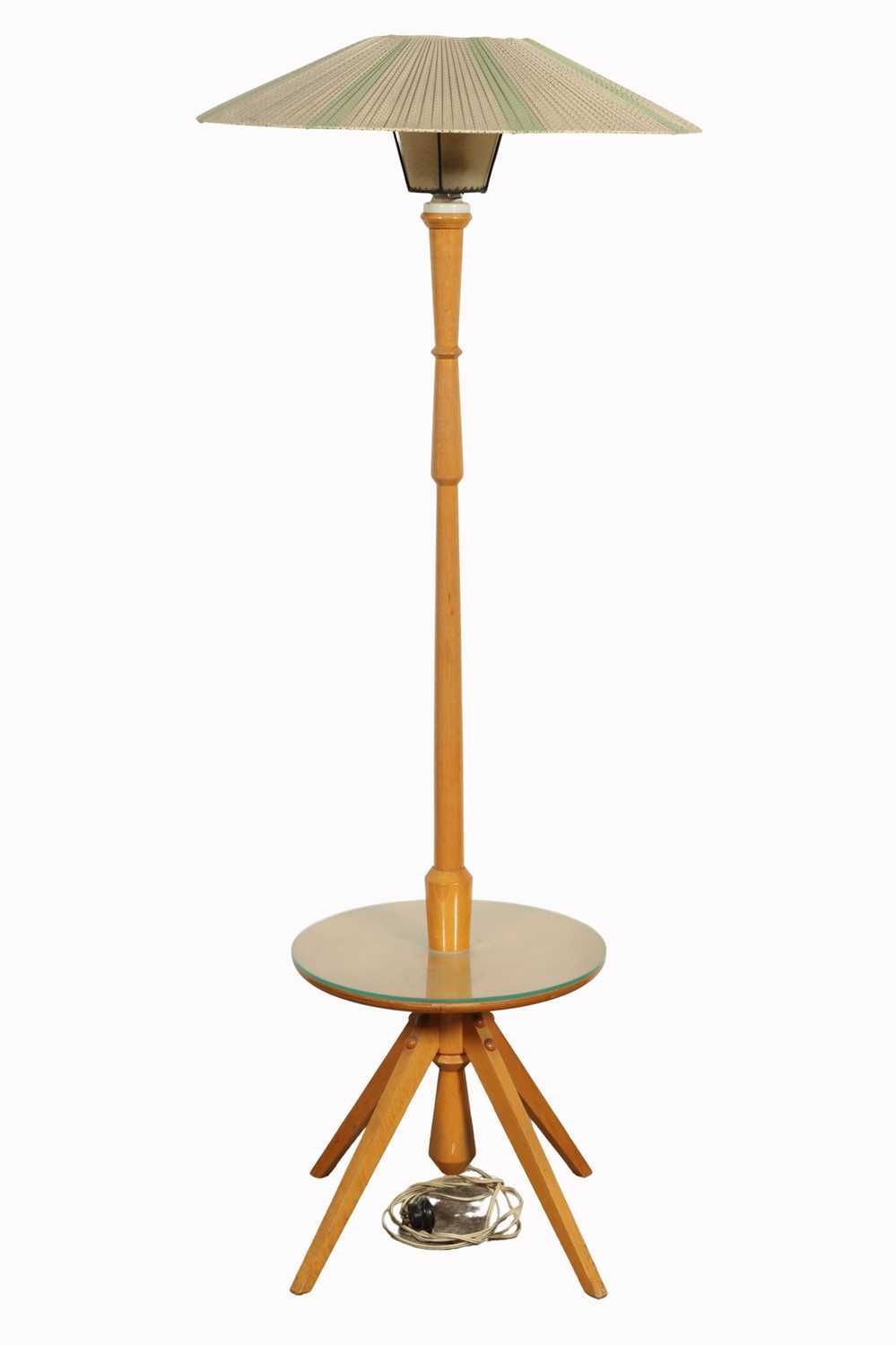 Australian Oak Tripod Lamp with Streetlight Ribbon Shade - Lamps ...