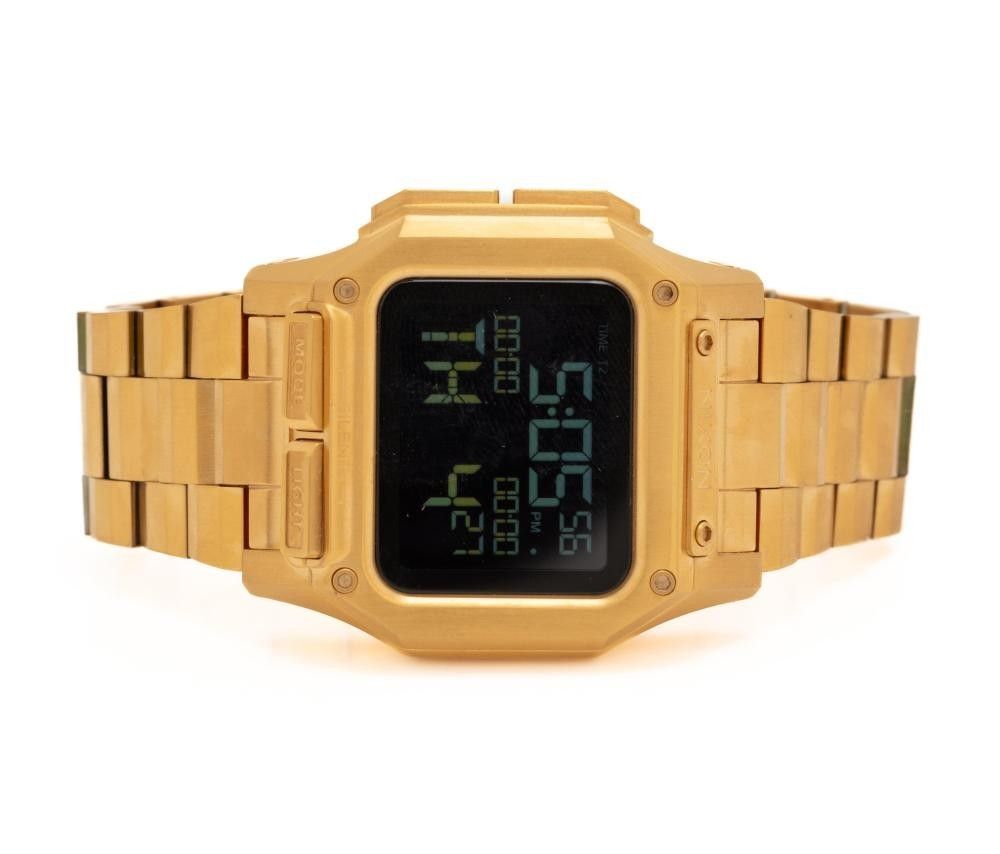 Nixon Regulus SS Digital Wristwatch: Gold Plated, Dual Chronograph ...