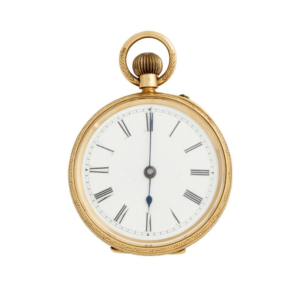 1890s 18ct Gold Pocket Watch with Engraved Monogram N.C - Gold cups and ...