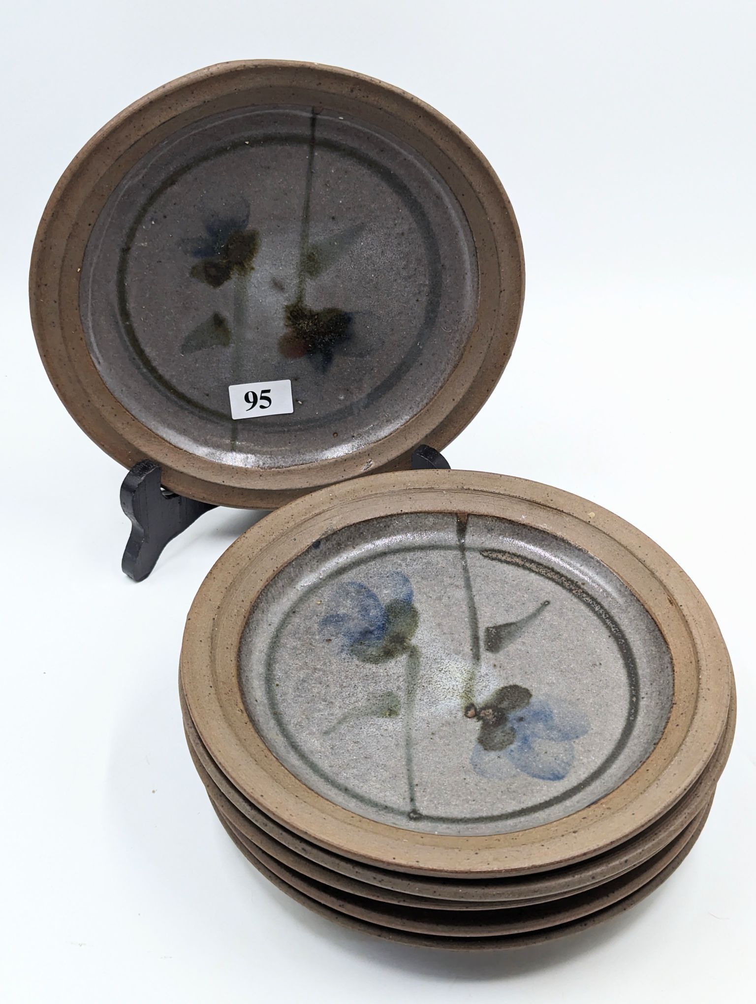 Milton Moon Six Glazed Pottery Side Platters, Signed, 19 cm - Moon ...