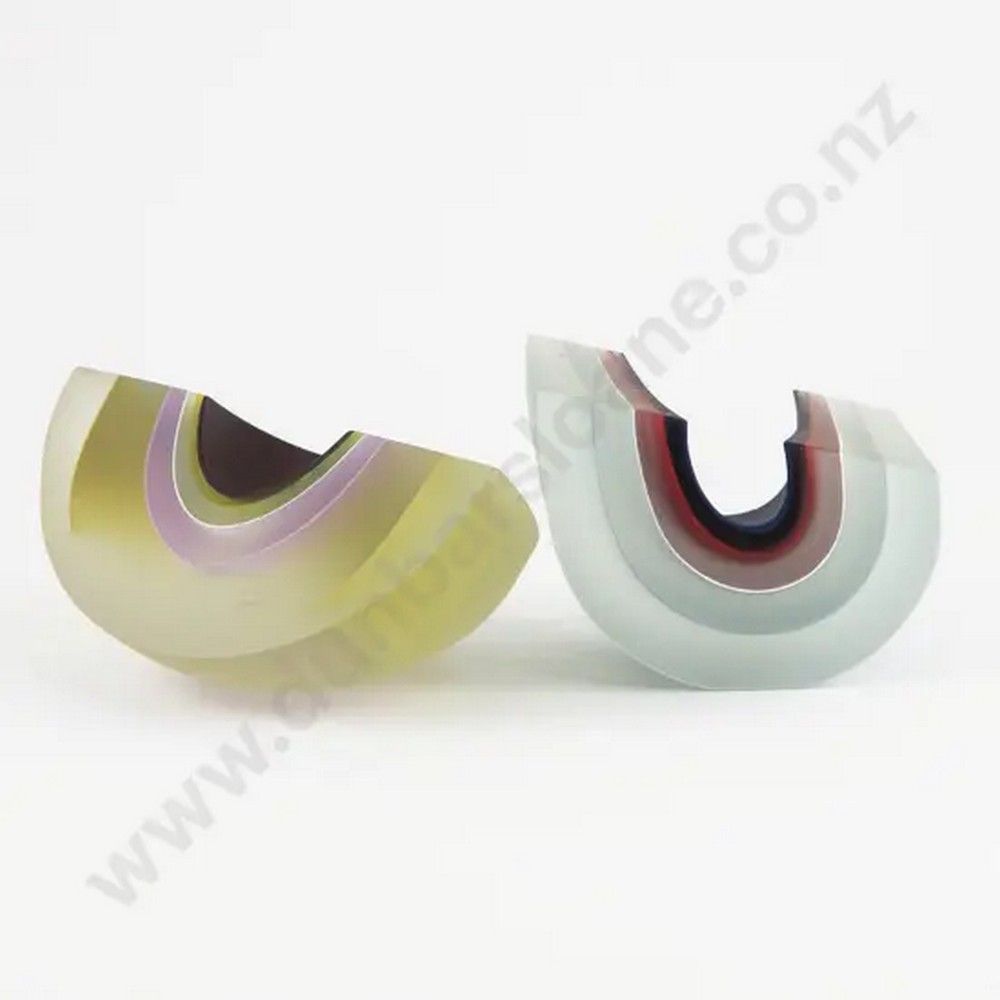 Dominic Burrell 'Podette' Glass Forms - Set of Two - New Zealand Themes ...