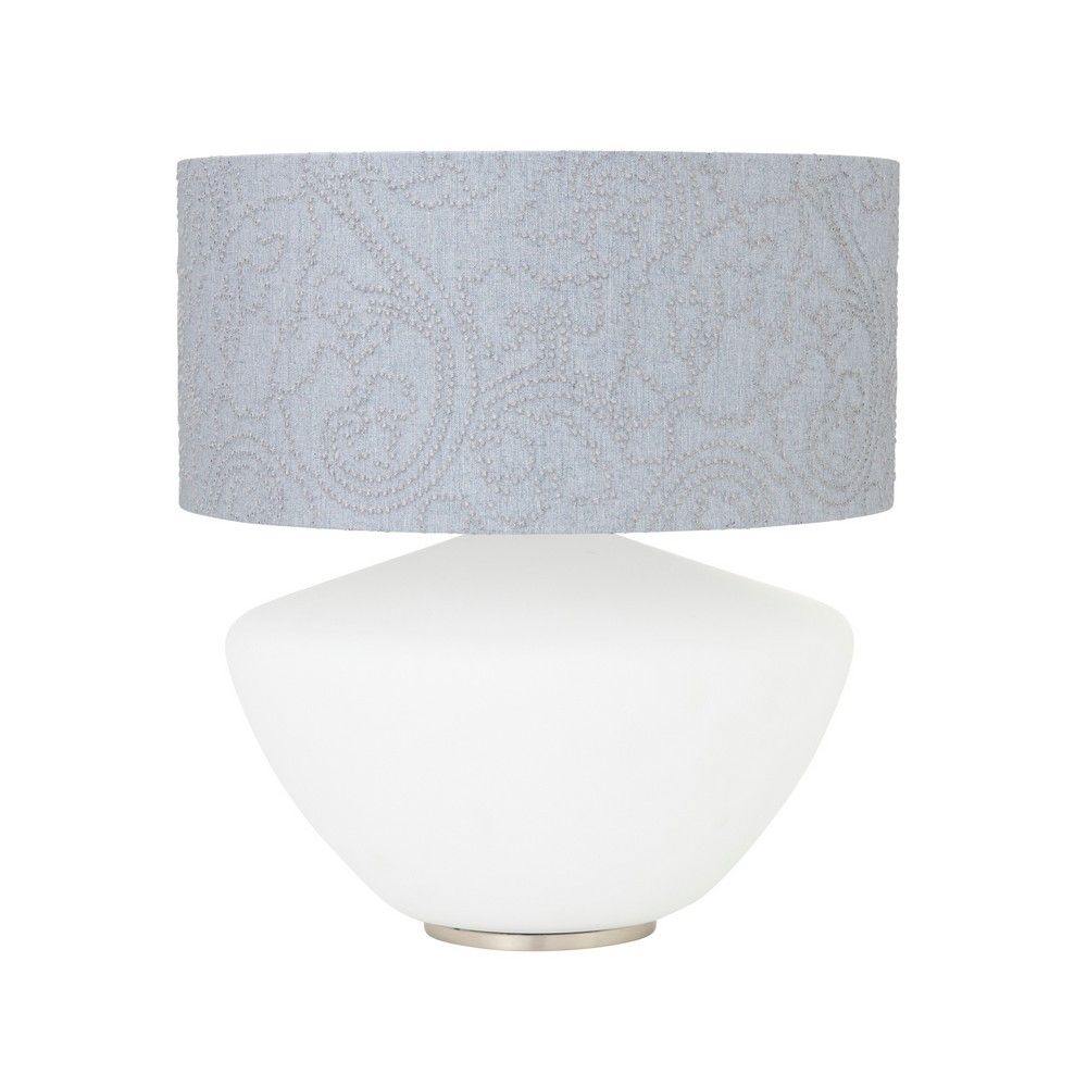 Barovier & Toso White Glass Table Lamp with Textile Shade - Venetian ...