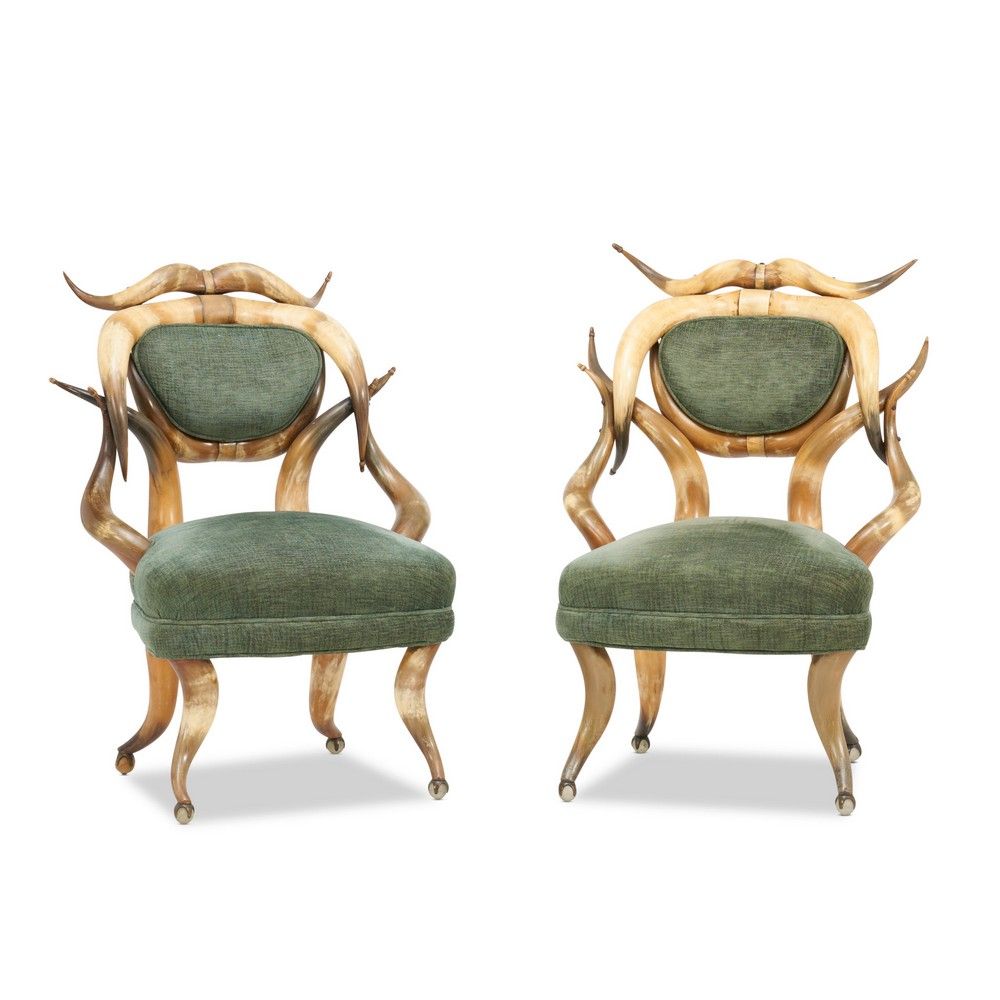 Antique North American Buffalo Horn Chairs, Texas, 19th Century ...