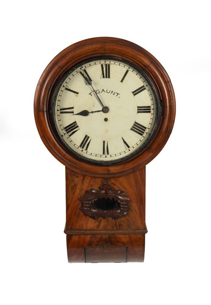Antique Mahogany Thomas Gaunt Drop Dial Wall Clock, 1890 - Clocks ...