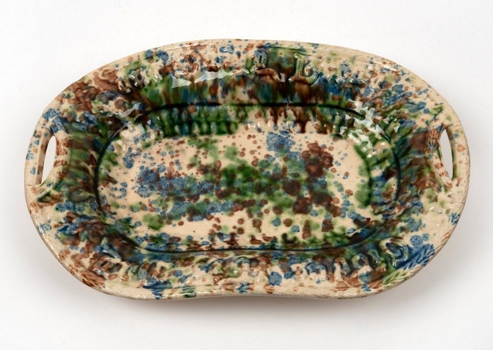 Lithgow Pottery Bread Platter with Rare Mottled Glaze, 19th/20th ...