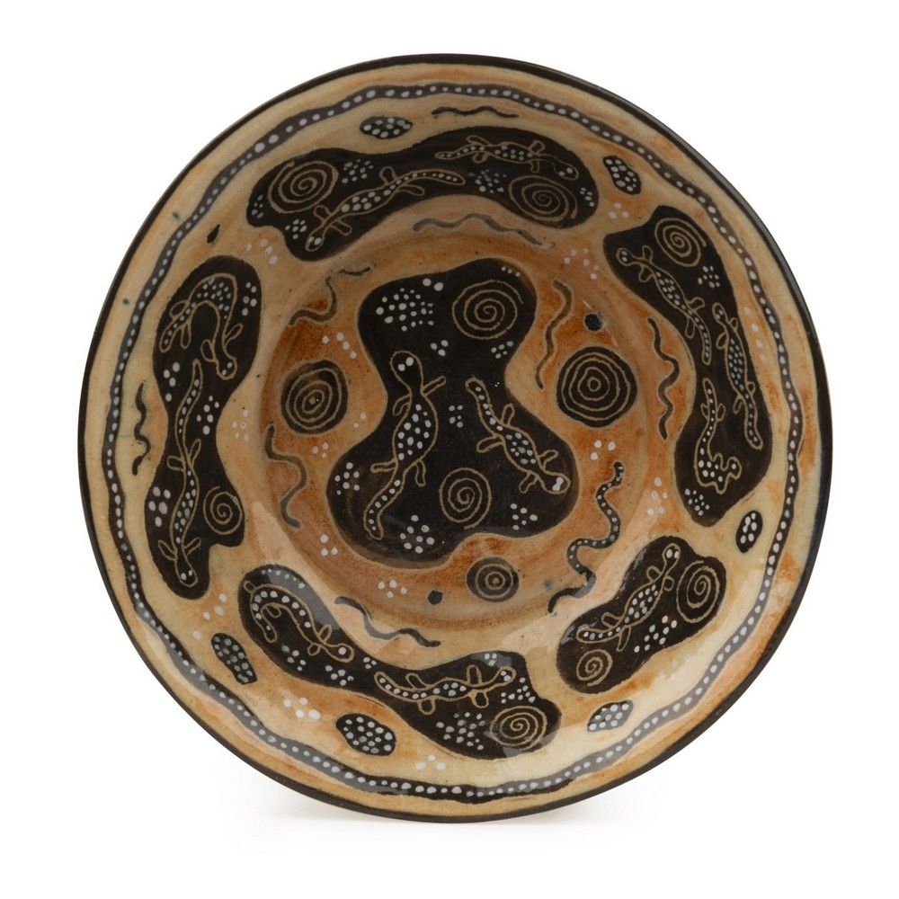 1948 Aboriginal Pottery Bowl by Carl Cooper, Hand-Painted Decoration ...
