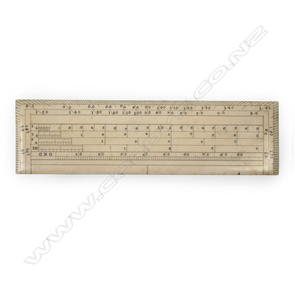 Antique Ivory Protractor with Engraved Scales - Writing - Other ...