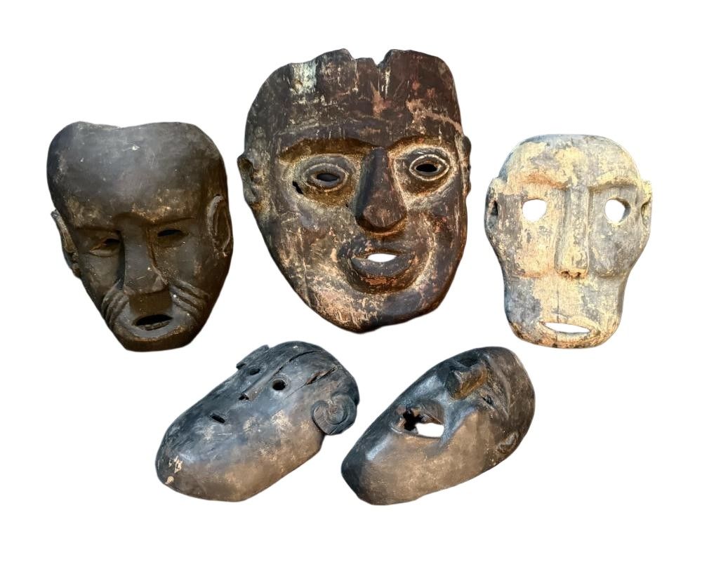 Collection of Vintage Timor Island Masks from the 1970s - Zother - Tribal