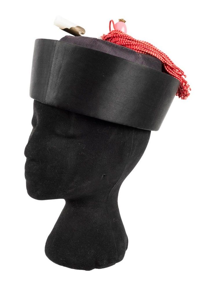Qing Dynasty Mandarin Hat with Silk Tassels - Textiles & Costume - Oriental