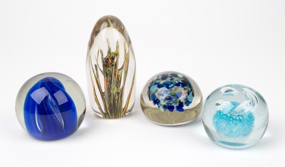 Assorted Glass Paperweights Collection, Including Scottish Strathearn ...