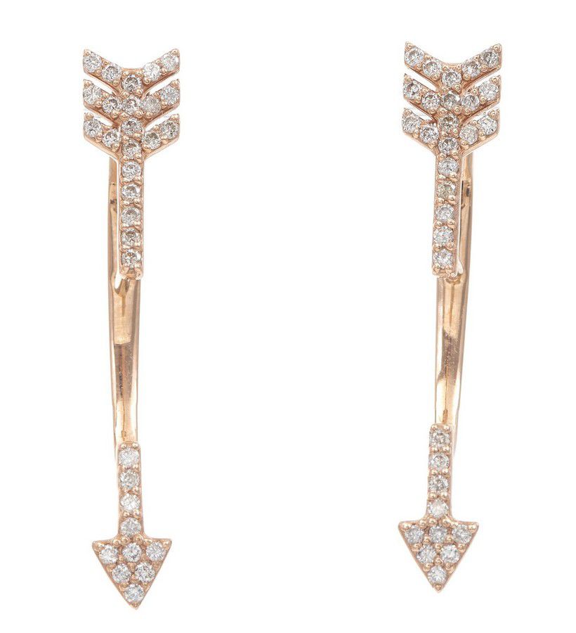 Arrow Diamond Earrings in 18ct Rose Gold - Earrings - Jewellery