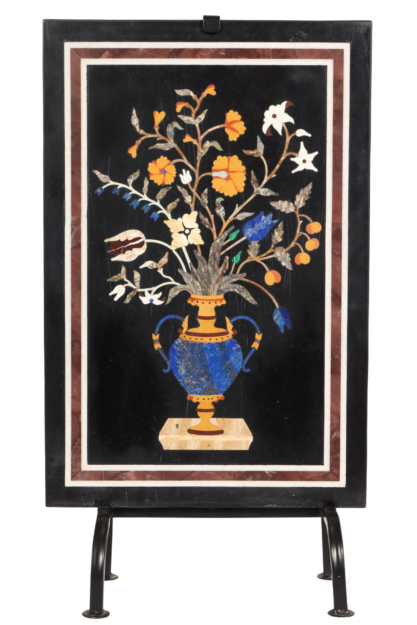 Floral Bouquet Pietra Dura Panel on Stand in Florentine Style - Pietra ...