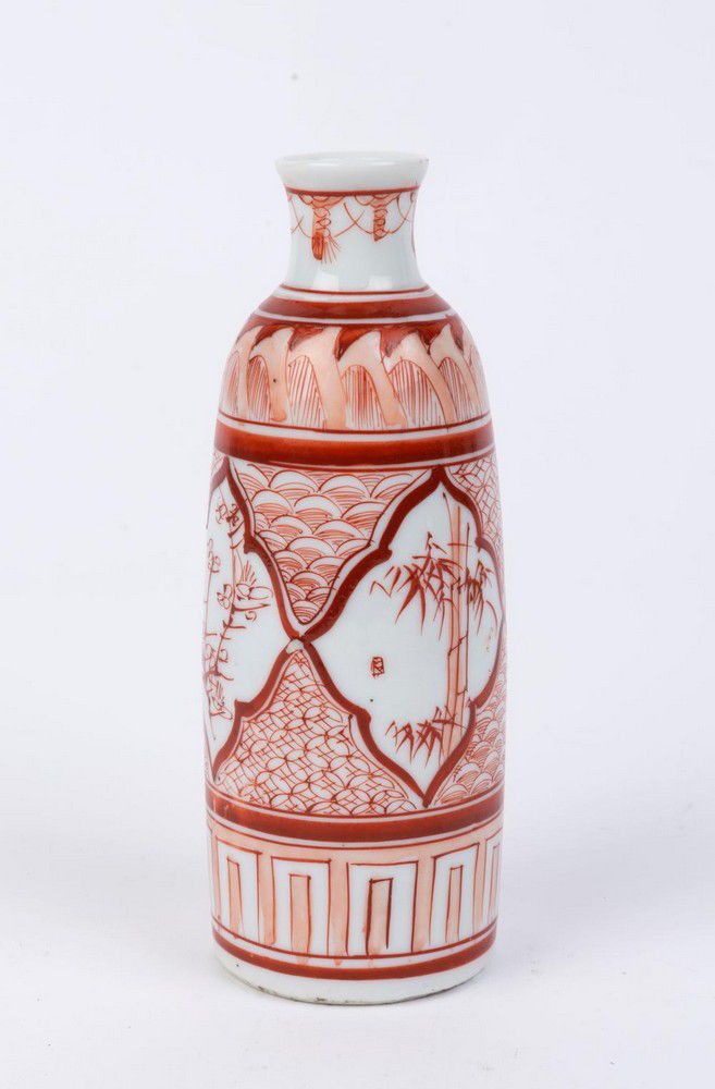 Iron Red Decorated Chinese Porcelain Flask, Qing Dynasty (1800 ...