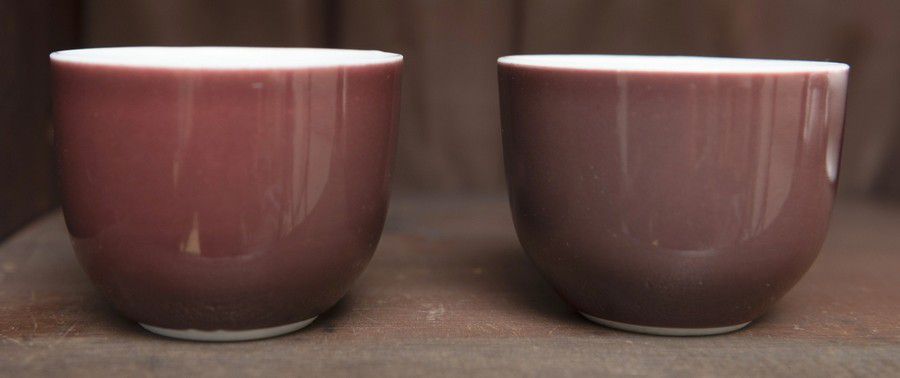 Chinese Copper Red Cups, 20th Century, Pair - Ceramics - Chinese - Oriental