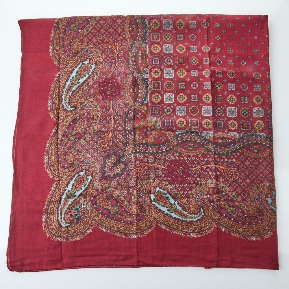 Etro Burgundy Paisley Shawl: Italian-made Wool and Silk Blend - Shawls ...