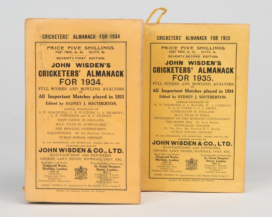 1934-35 Wisden Cricketers' Almanack with original wrappers - Sporting ...