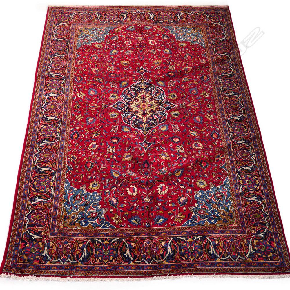 Floral Medallion Hand-Knotted Carpet - Rugs & Carpets - Textiles & Fabrics