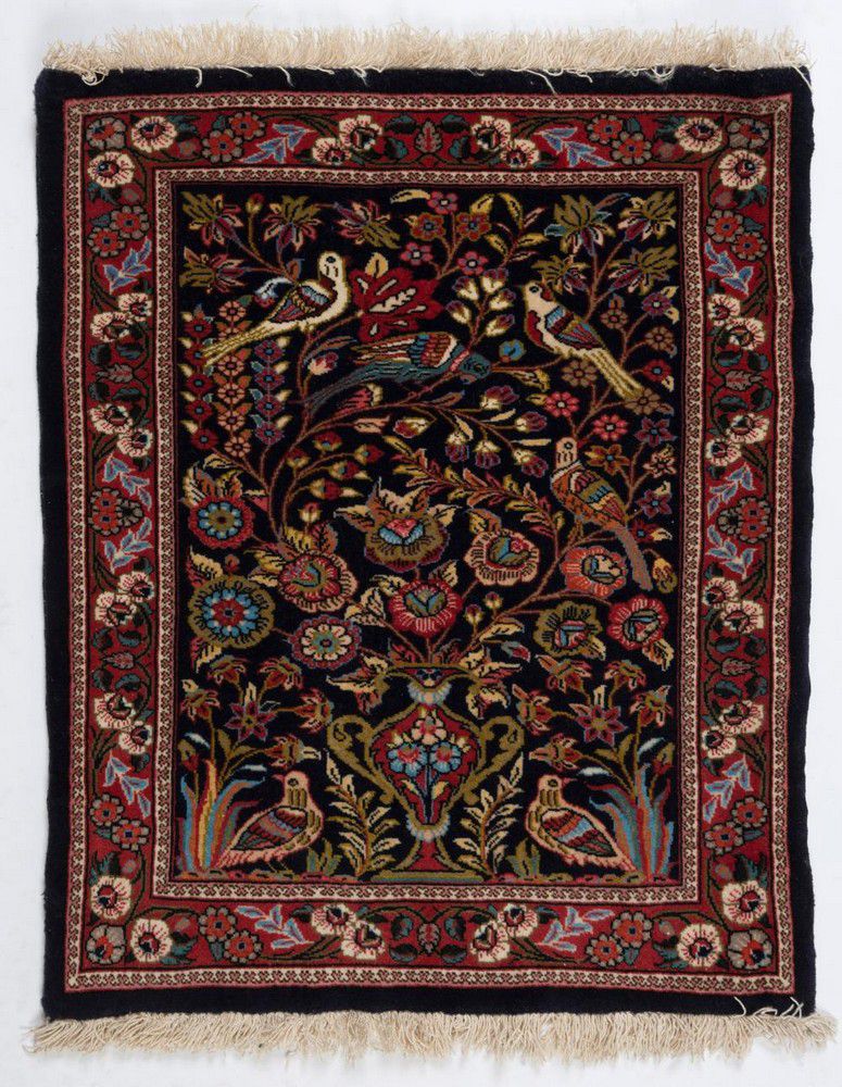 Persian Wool Rug with Birds and Flowers - Rugs & Carpets - Textiles ...