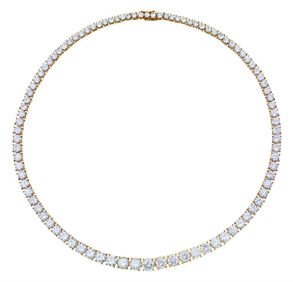 82 Diamond Graduated Necklace in 18ct Gold - Necklace/Chain - Jewellery