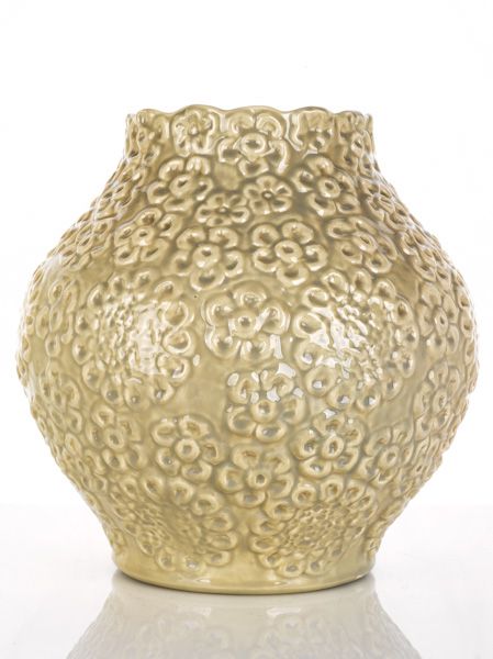 Mocha Glazed Cottesloe Pottery Vase with Flower Blossoms - Australian ...