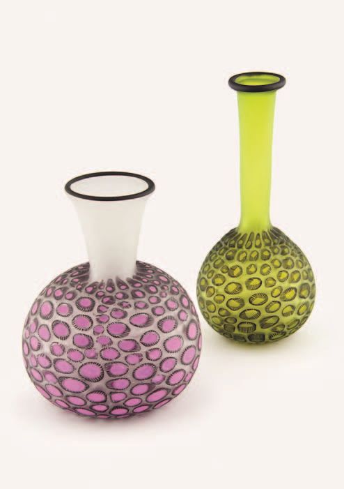 Signed Blown Glass Bottle Vases by Ruth Allen - New Zealand Themes ...