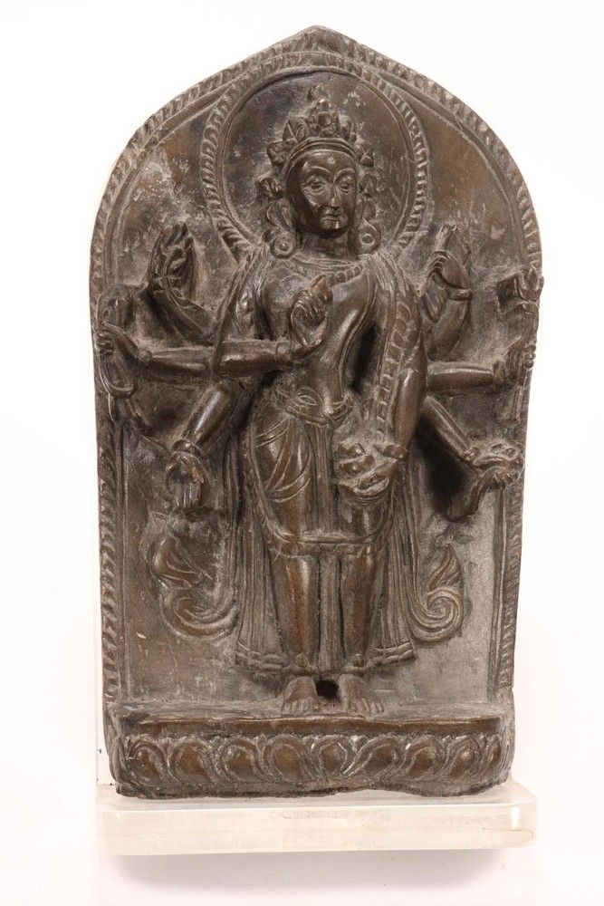 Nepalese Stone Steele: Vishnu with Multiple Arms, Ogee Form - Zother ...