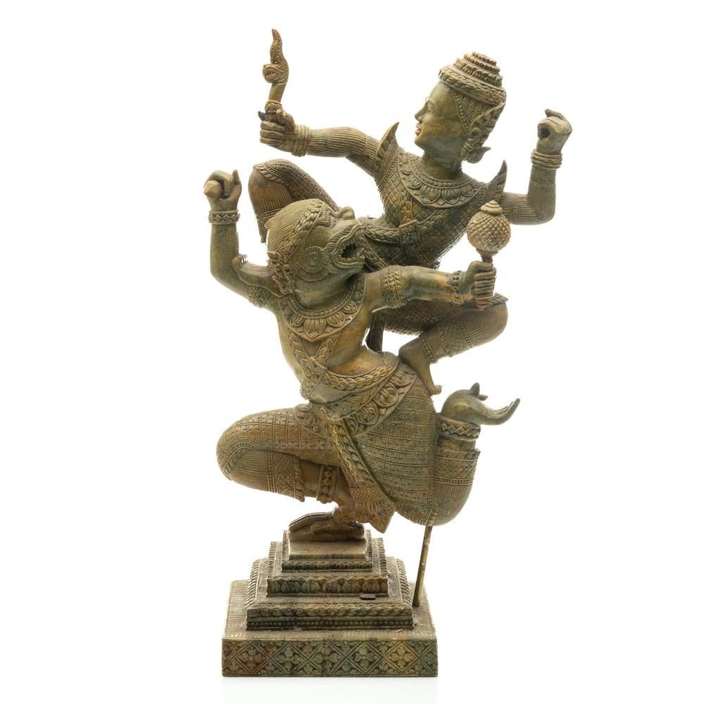 South East Asian Archer and Deity Carved Stone Sculpture - Zother ...