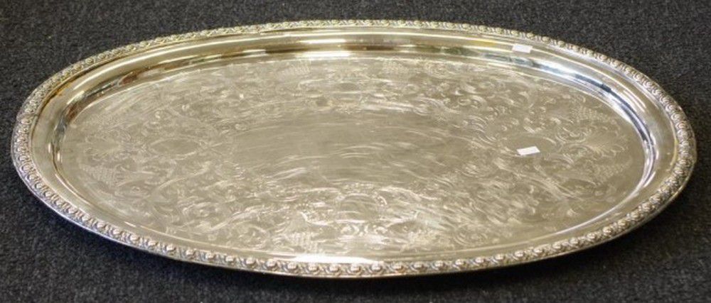 Oversized Silver Oval Tray - Trays, Salvers and Waiters - Silver Plate