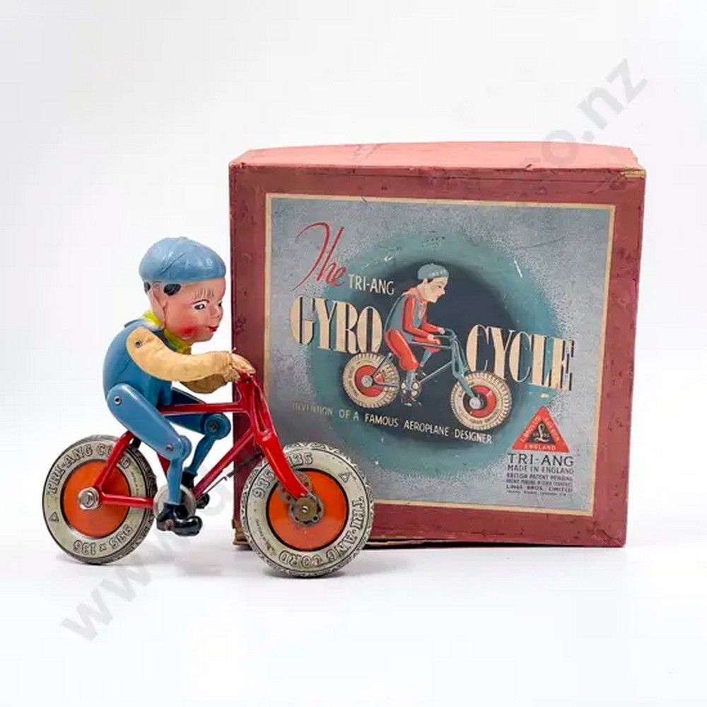 1930's Tri-ang Gyro Cycle with Celluloid Boy Figure - Motor Vehicles ...