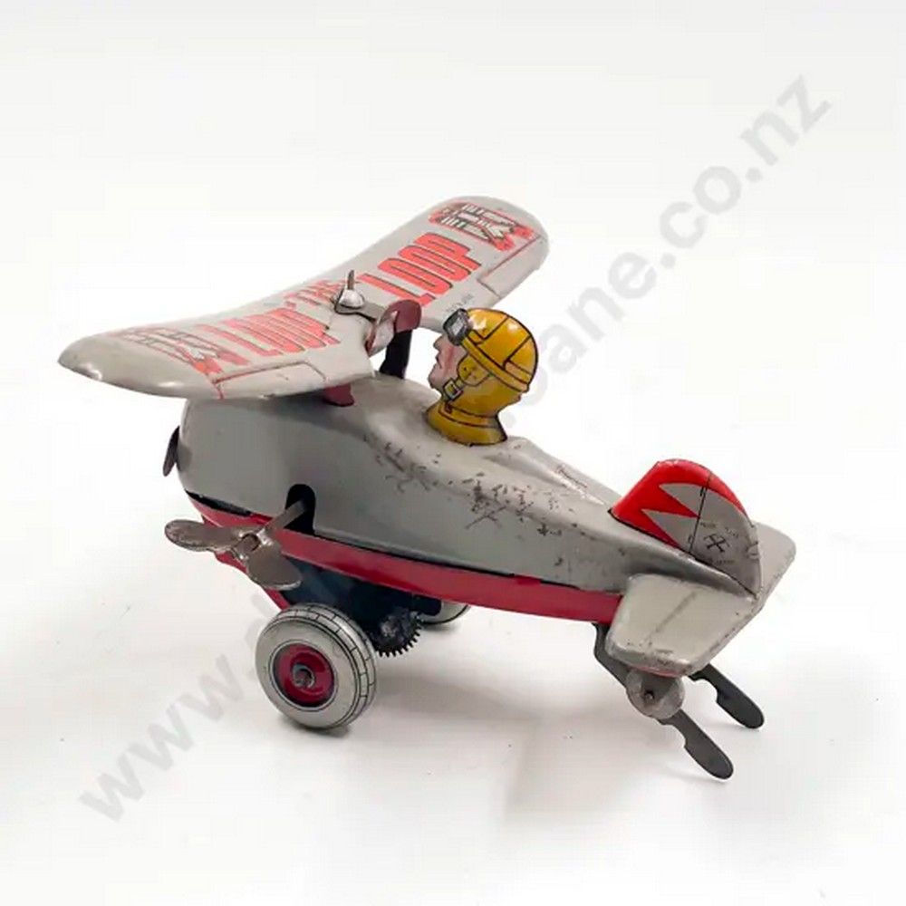 Loop-The-Loop Plane Clockwork Tinplate Toy from X Mountain Mark ...