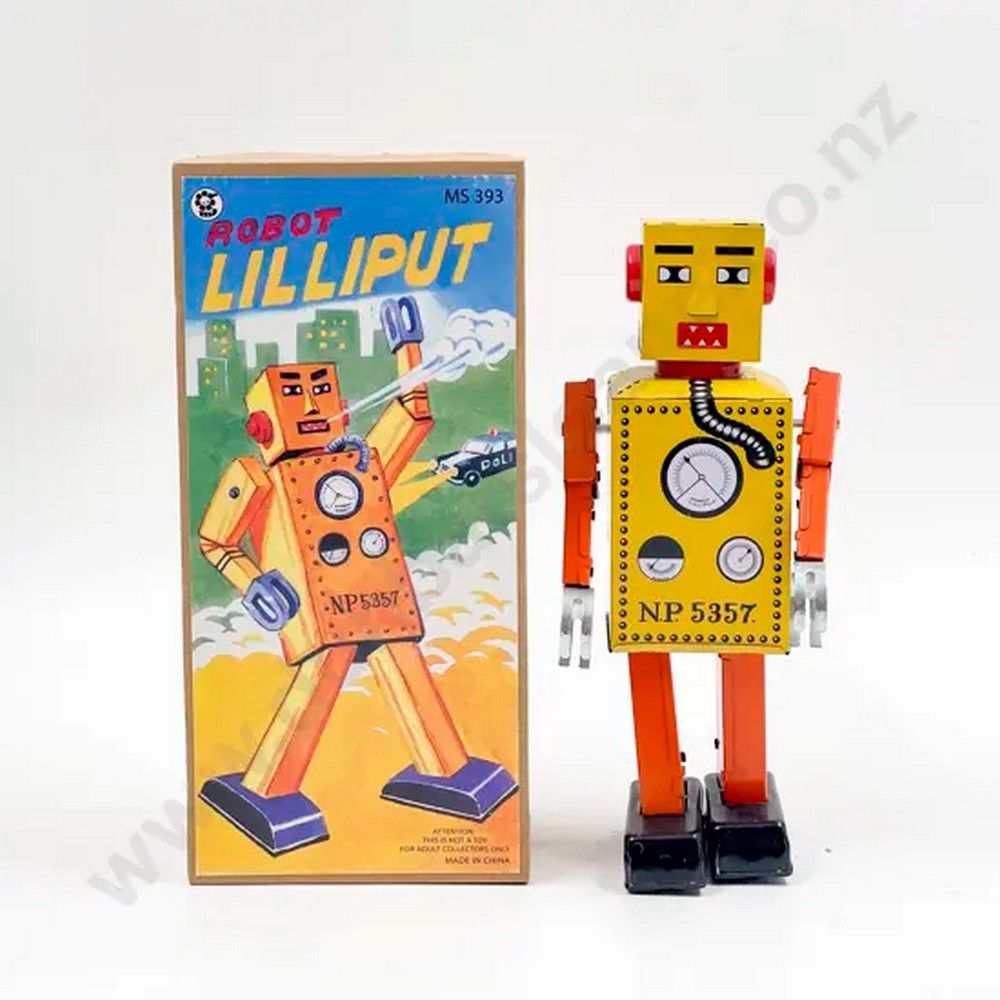 Vintage Clockwork Tinplate Robot Lilliput Made in China MS393 - Action & Other Figures - Toys ...