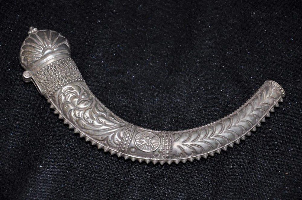 925 Sterling Silver Horn Container, 46g