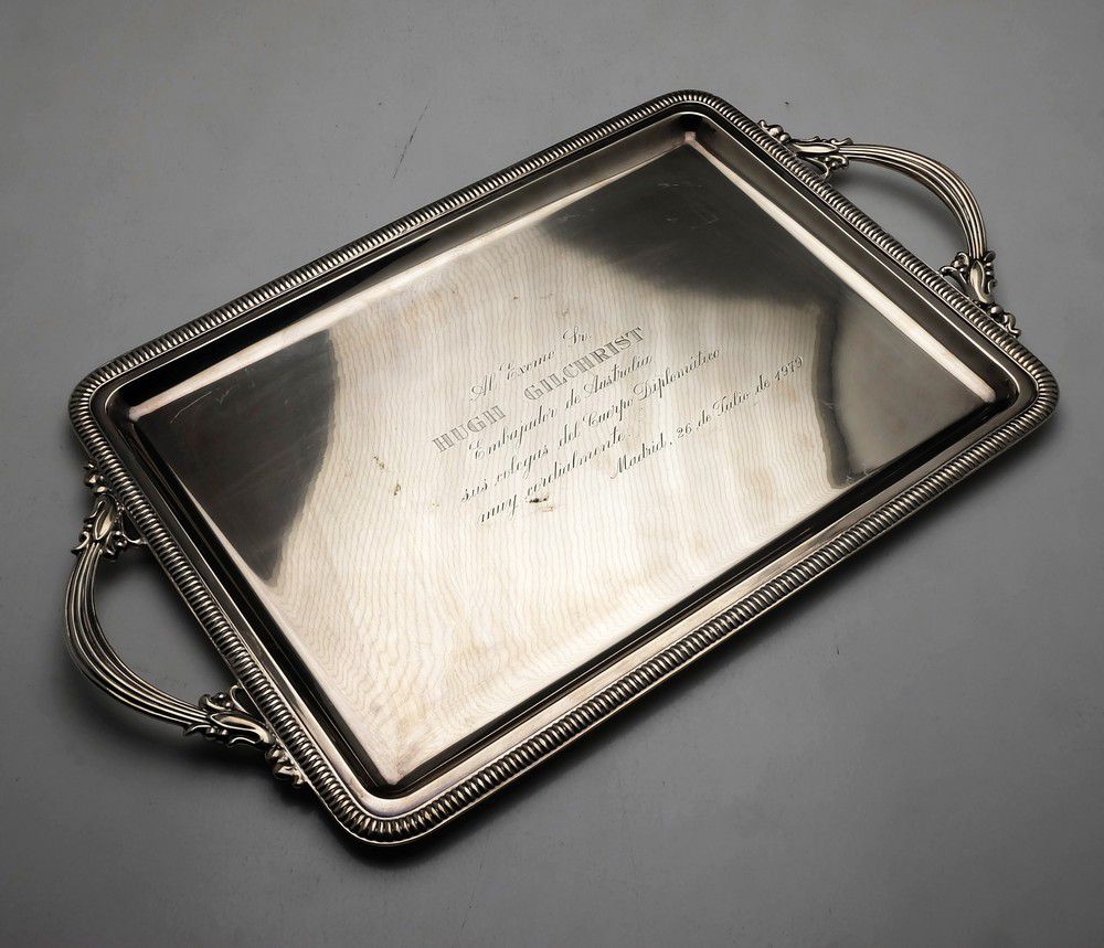 Spanish Silver Tray with Inscription to Hugh Gilchrist (1979) - Trays ...