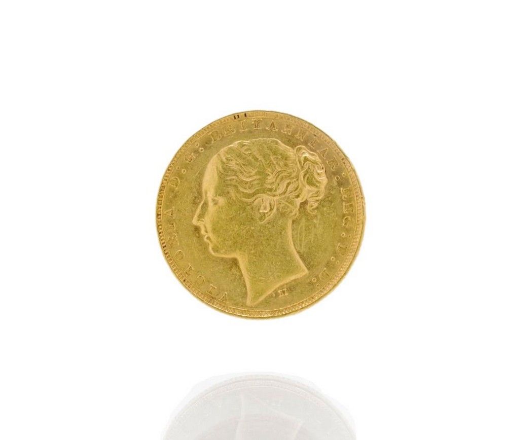 1881 Melbourne Gold Sovereign Coin Young Head M - 7.95g - Coins ...