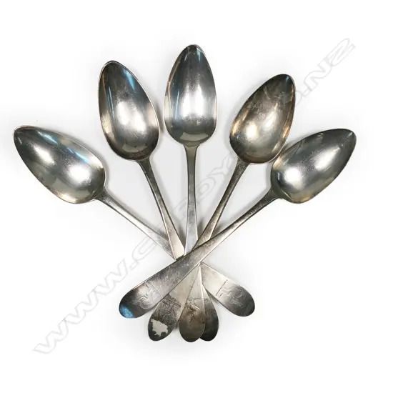 Irish George III Silver Table Spoons, Celtic Point Pattern, Crest ...