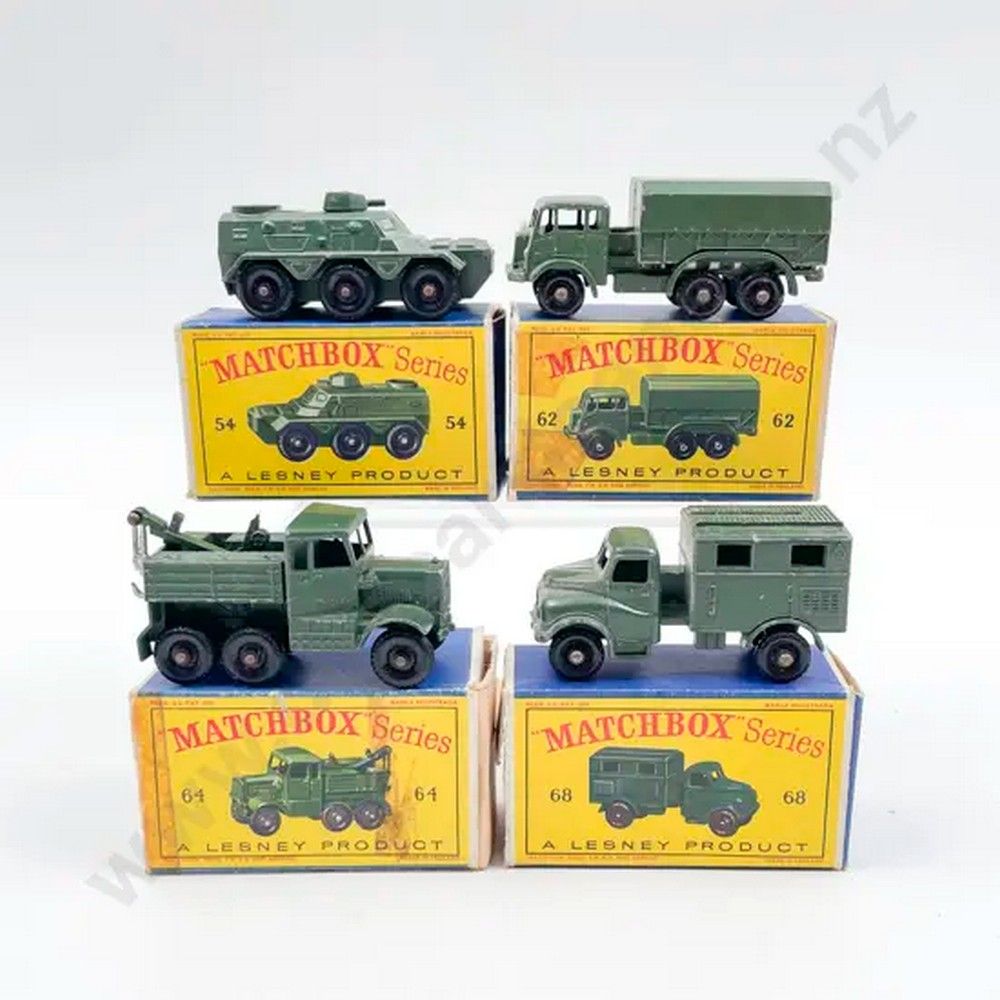 Matchbox Series boxed cars with box flaws, includes models 62-68-54-64 ...